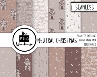 PASTEL CHRISTMAS Digital Paper Pack 12 Jpegs Instant | Etsy