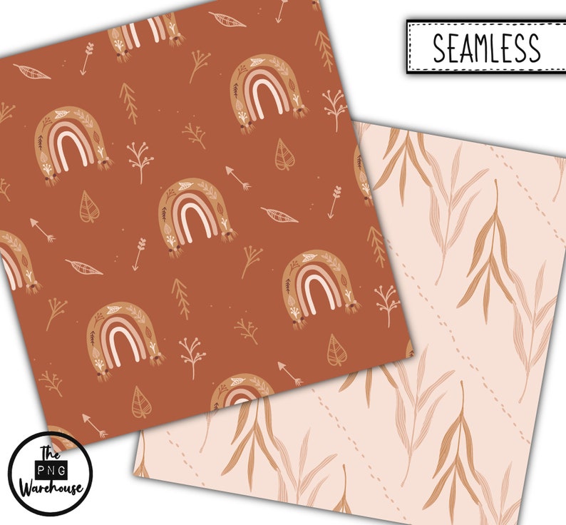 BOHO AUTUMN - Digital Paper Pack - 12 Jpegs - Instant Download - 300dpi ...