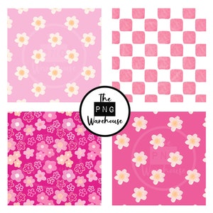 Hot PINK Inspired Patterns - Digital Paper Pack - 12 Jpegs - Instant ...