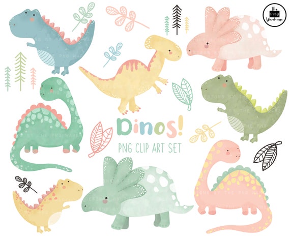 DINOSAURS CLIPART 18 Pngs Instant Download 300dpi Clip - Etsy