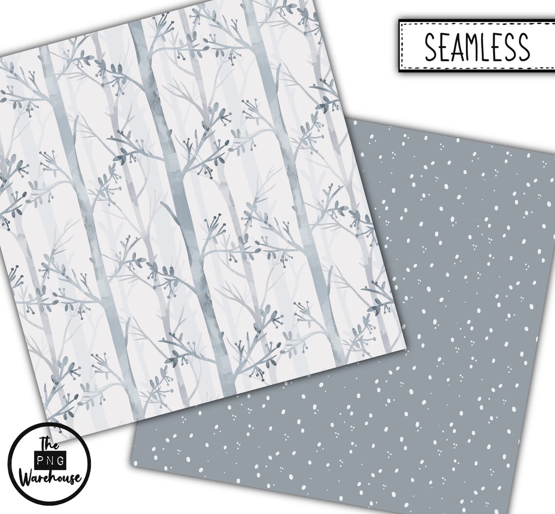 WINTER FOREST Digital Paper Pack 12 Jpegs Instant - Etsy