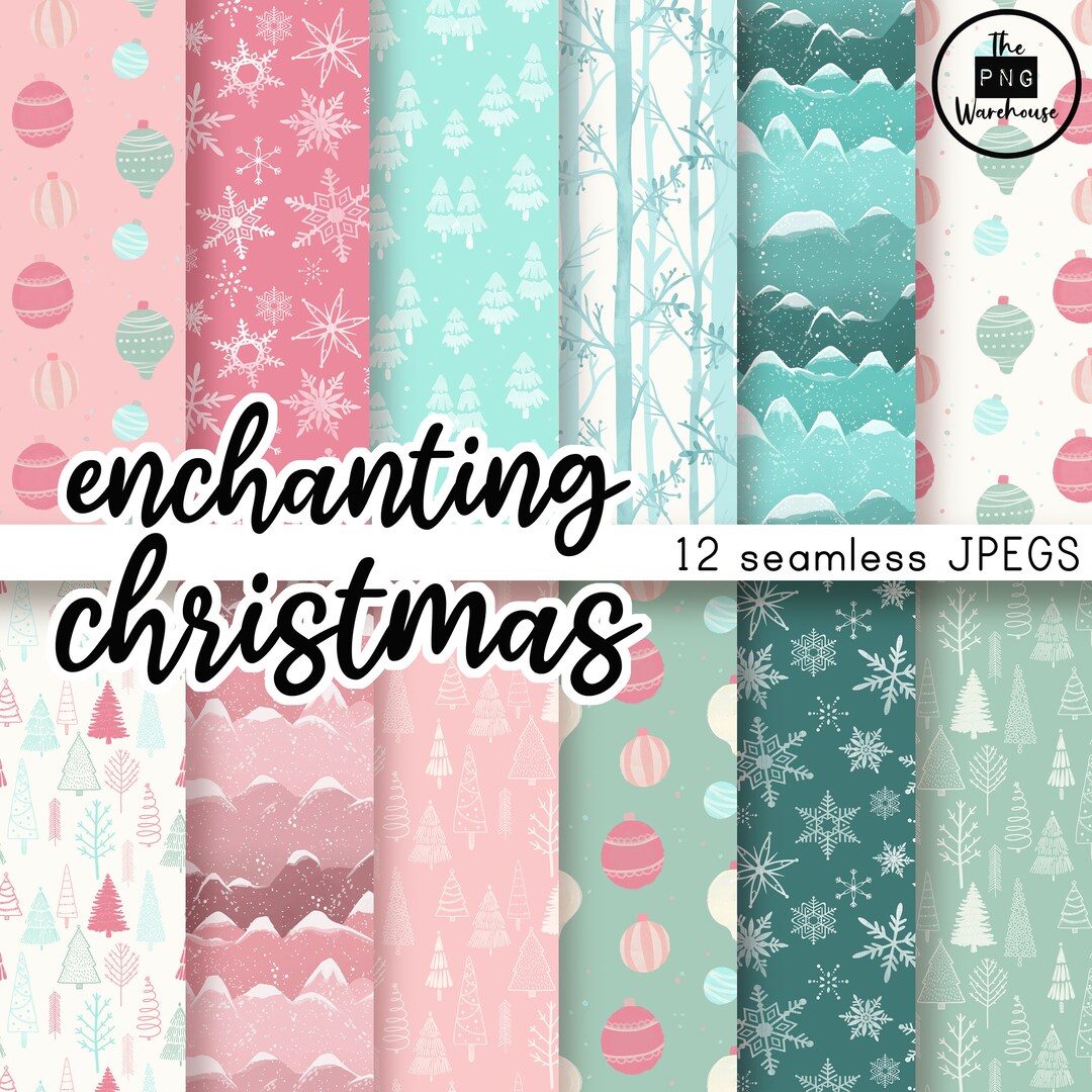ENCHANTING CHRISTMAS - Digital Paper Pack - 12 Jpegs - Instant Download ...