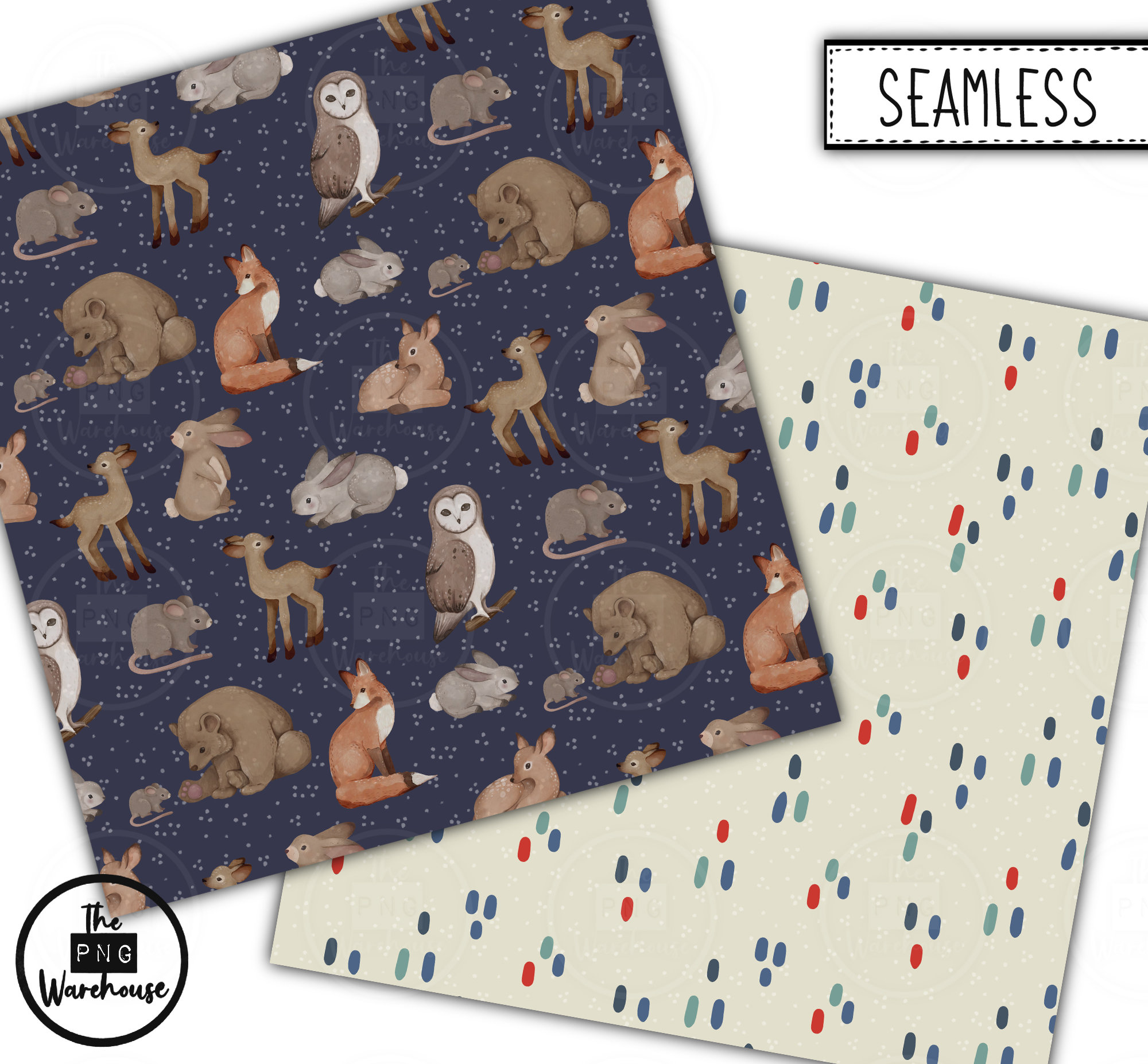 FOREST ANIMALS Digital Paper Pack 12 Jpegs Instant - Etsy