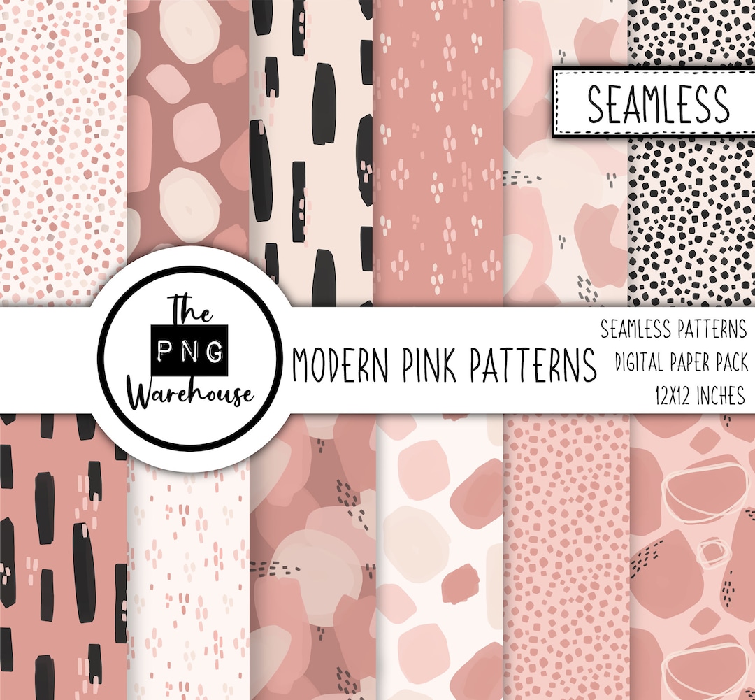 MODERN PINK PATTERNS - Digital Paper Pack - 12 Jpegs - Instant Download ...
