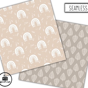 NEUTRAL BOHO PATTERNS Digital Paper Pack - 12 Jpegs - Instant Download ...