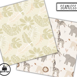 SAFARI ANIMALS PATTERNS Digital Paper Pack - 12 Jpegs - Instant ...