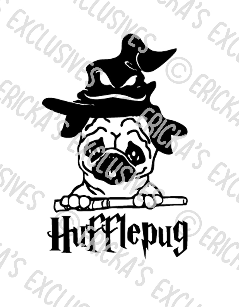 Hufflepug Hufflepuff Pug Dog Vinyl Decal - Etsy