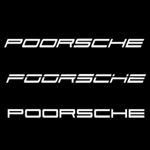 POORSCHE Vinyl Decal Porsche Parody - Etsy