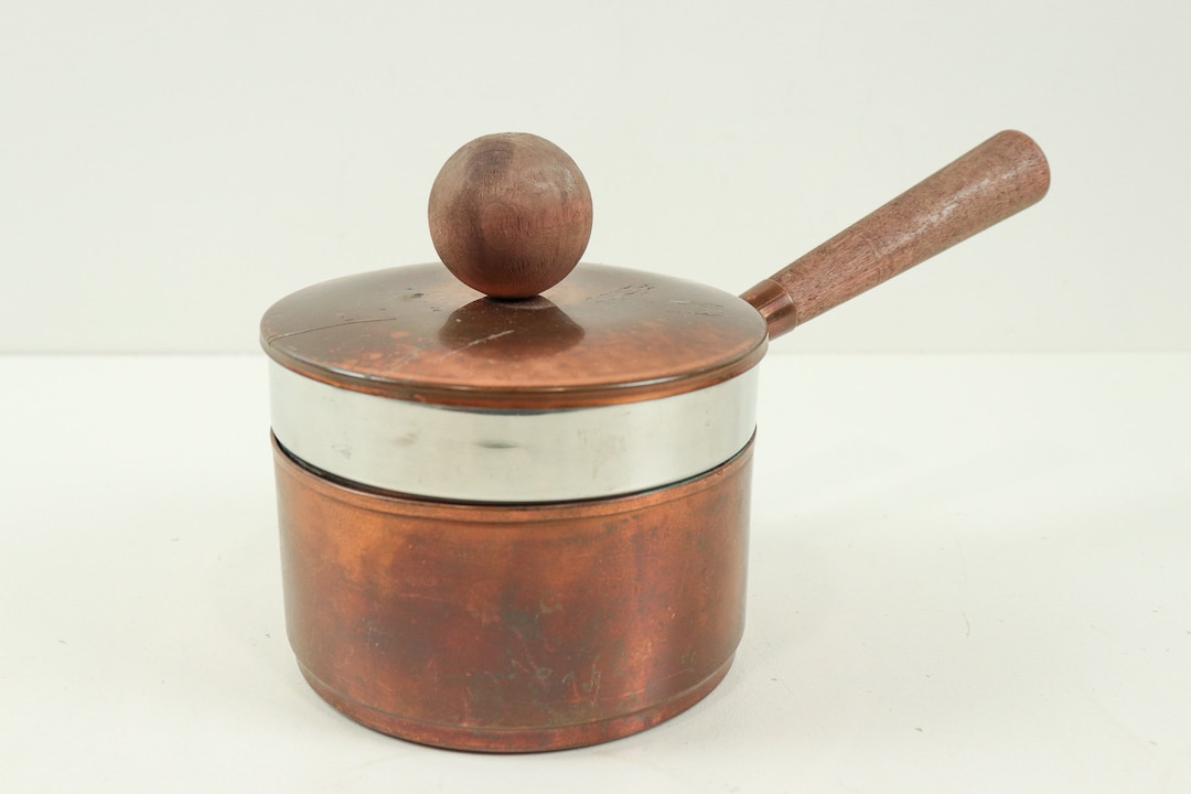 Vintage Mid Century Modern Copper Sauce Pan With Lid, Copper Cookware ...