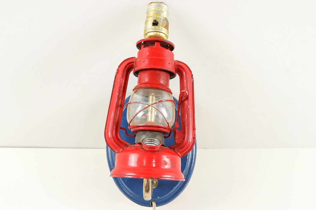 Rustic Red Lantern Sconce: Homemade Cottage Coastal Decor - Etsy