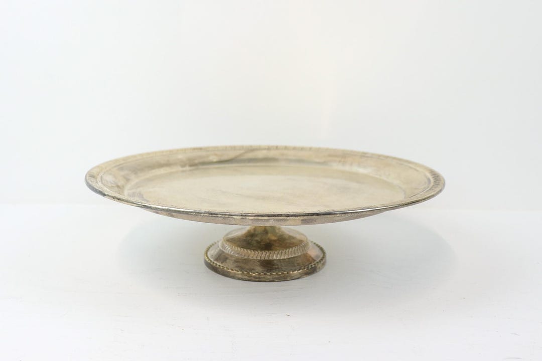 Vintage Plated Silver Cake Stand, Metal Cake Stand, Shabby Chic Cake ...