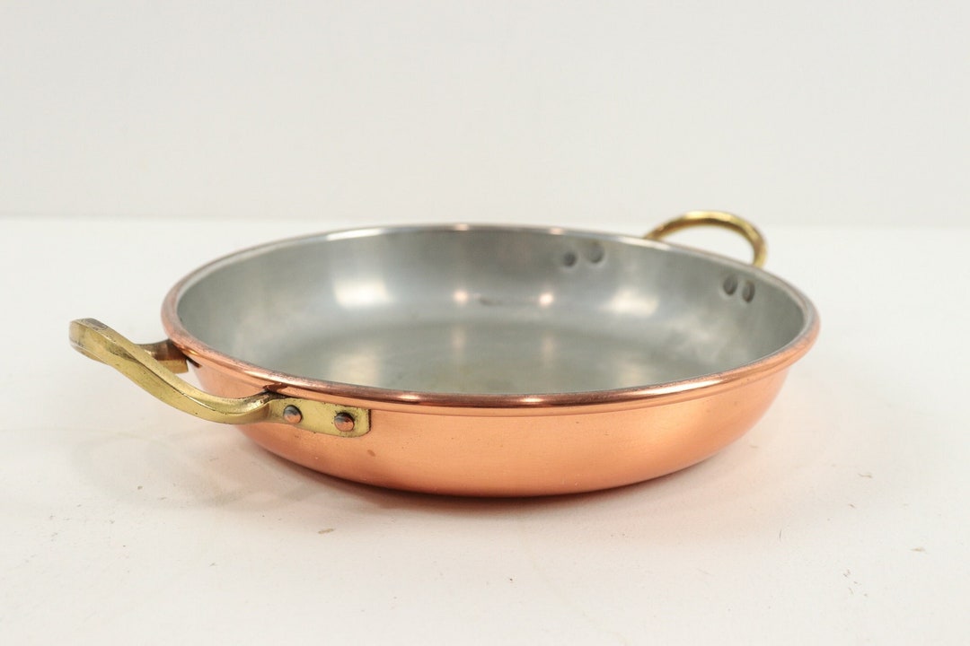 Vintage Copper Pan With Two Handles, Copper Cookware, Dual Handle Saute ...