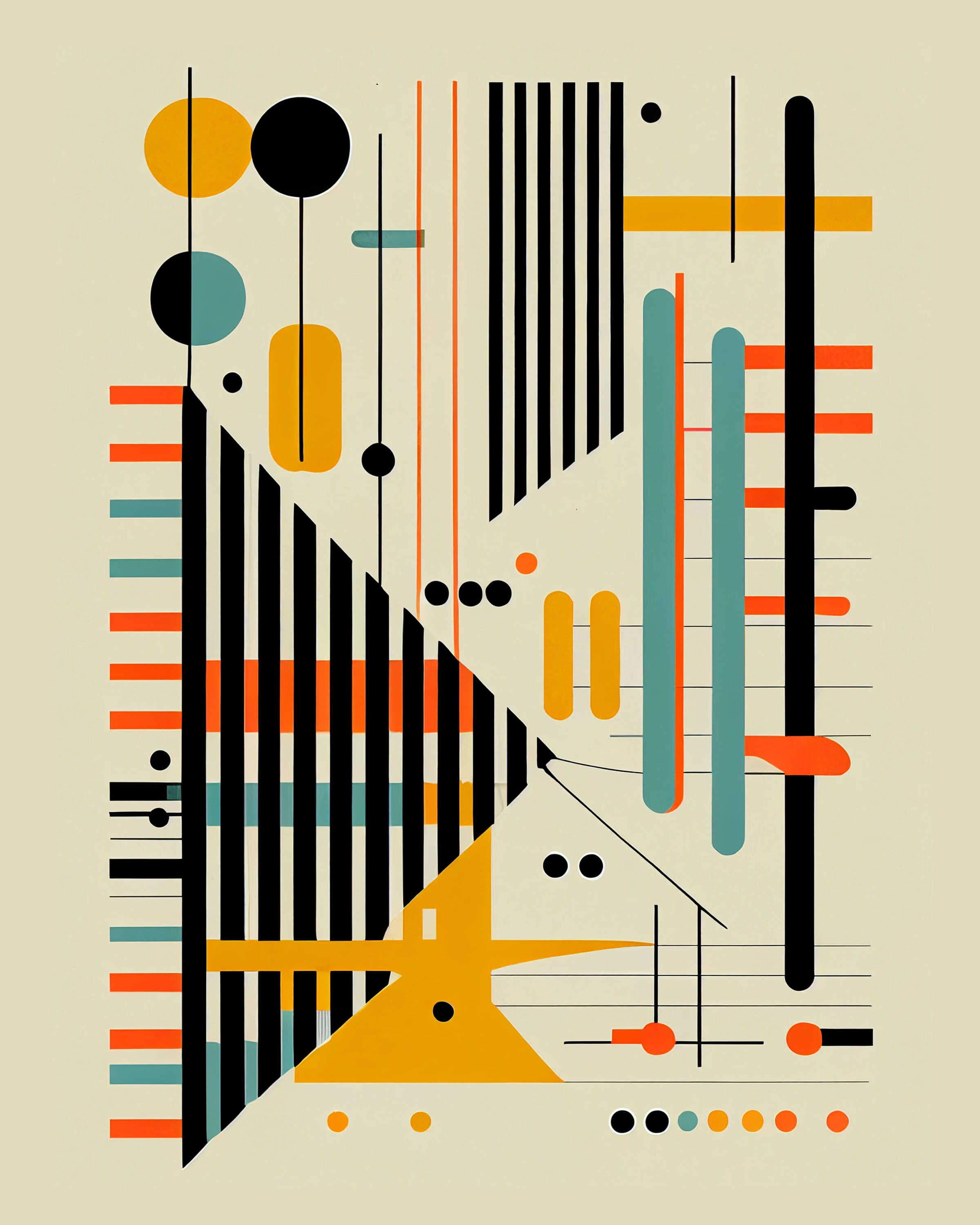 Digital Print Minimalistic Wall Art, Abstract Wall Art, Mid-century ...