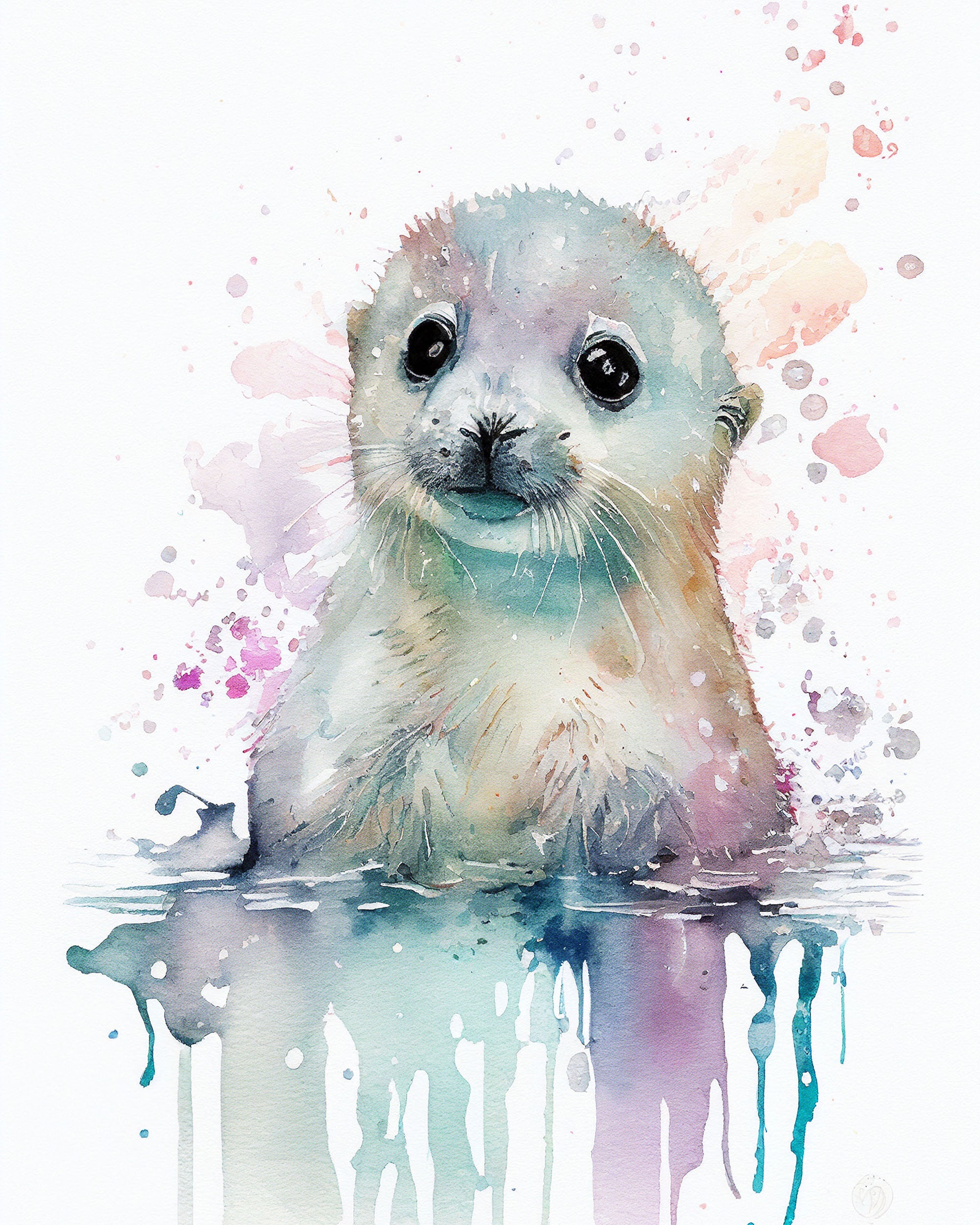 Seal Printable Wall Art, Nursery Wall Decor, Watercolor Seal Painting ...