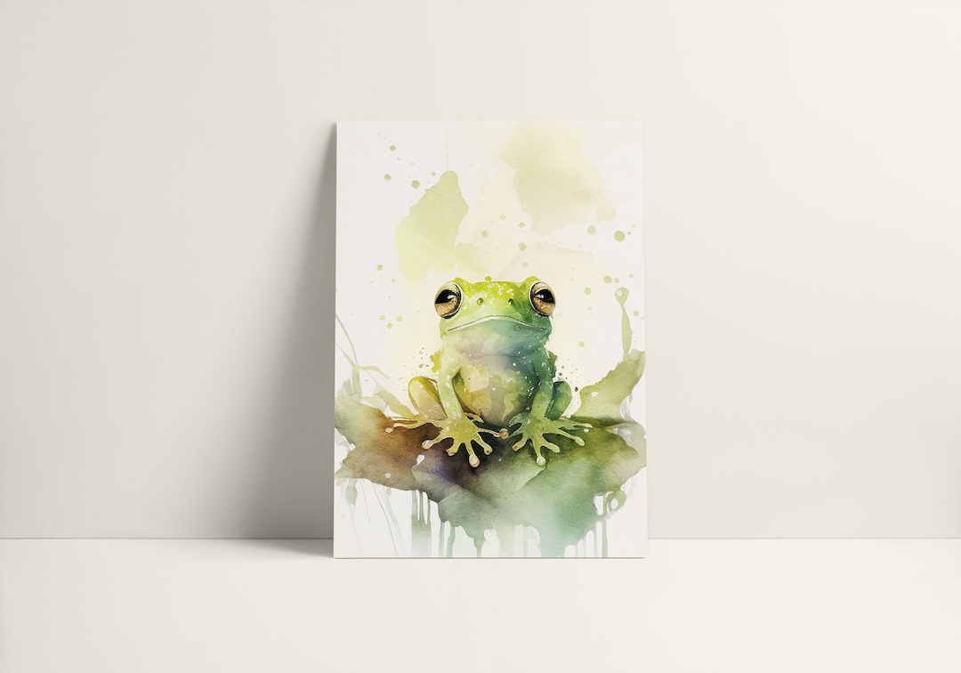 Frog Printable Wall Art, Nursery Wall Decor, Watercolor Frog Painting ...