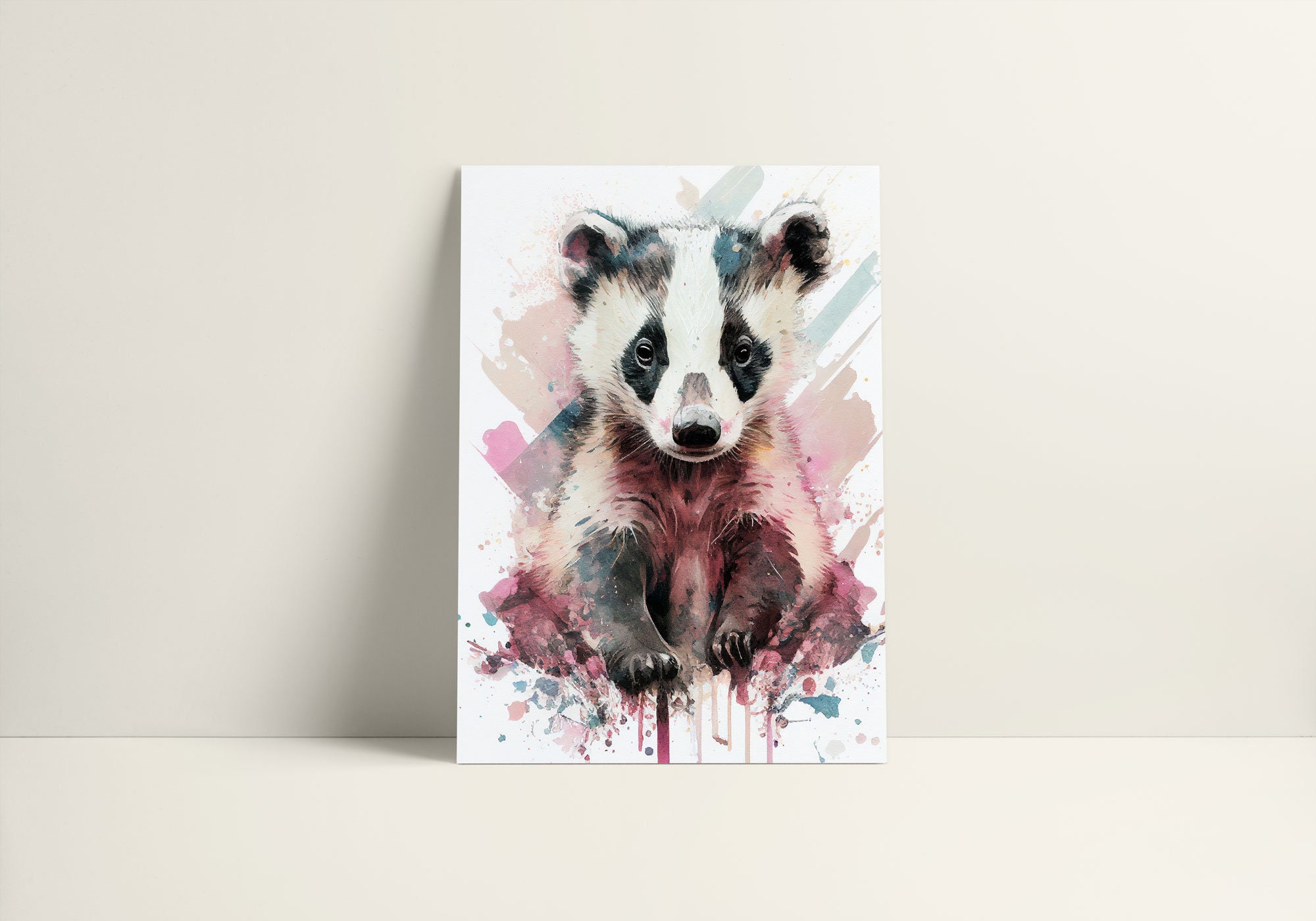 Badger Printable Wall Art, Nursery Wall Decor, Watercolor Badger ...