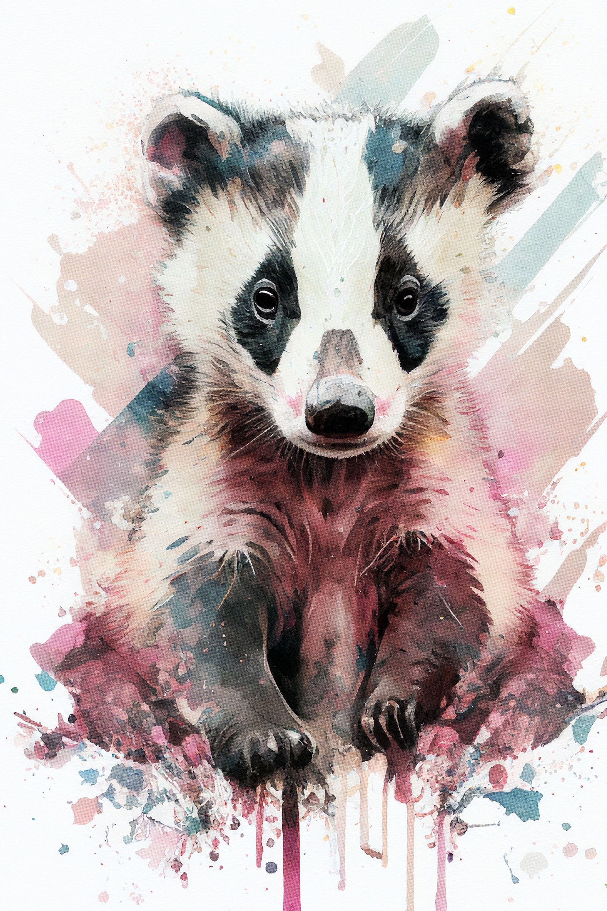 Badger Printable Wall Art, Nursery Wall Decor, Watercolor Badger ...