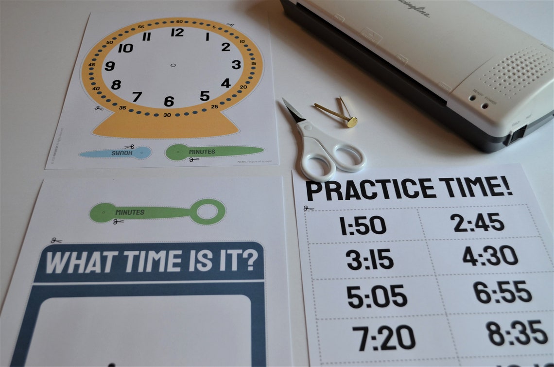 Printable Student Clock (with Easy Minute Hand) - Etsy