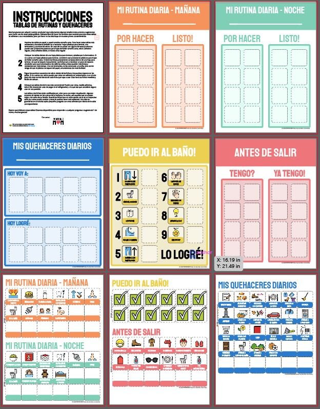 TABLA de QUEHACERES diarios y RUTINAS para niños Imprimible Version ...