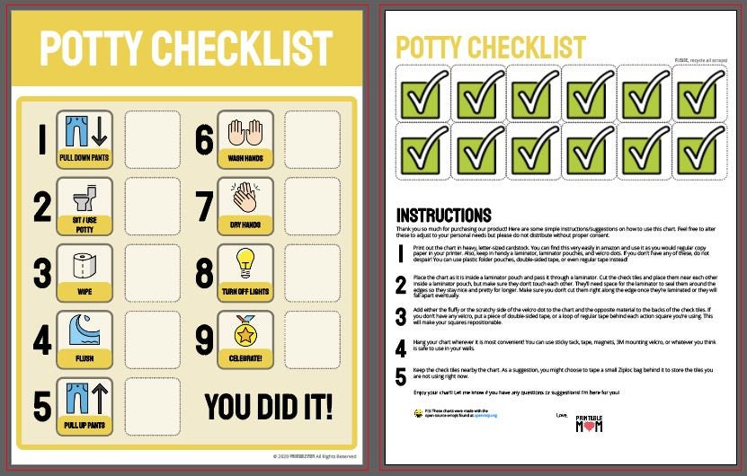 POTTY ROUTINE CHECKLIST printable - Etsy Australia