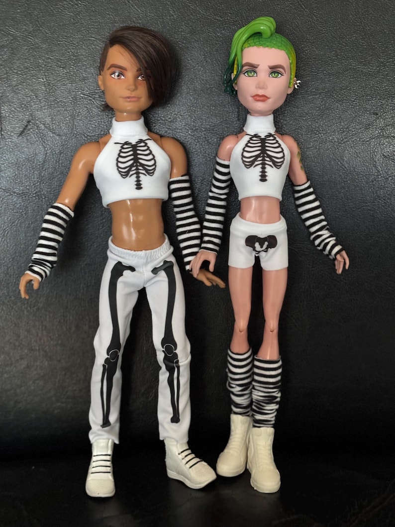 Skeleton Outfit for 12" Slimline Boy Dolls, EAH, MH, BTS - Etsy