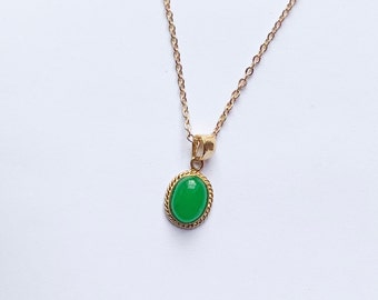 Oval Jade Pendant | Etsy