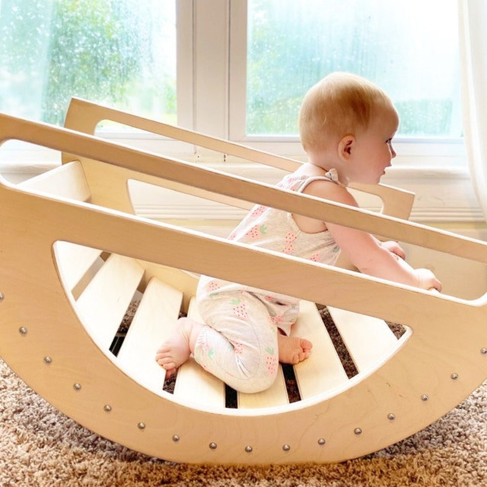 Montessori Rocker Mini Climbing Arch Wood Rocker - Etsy