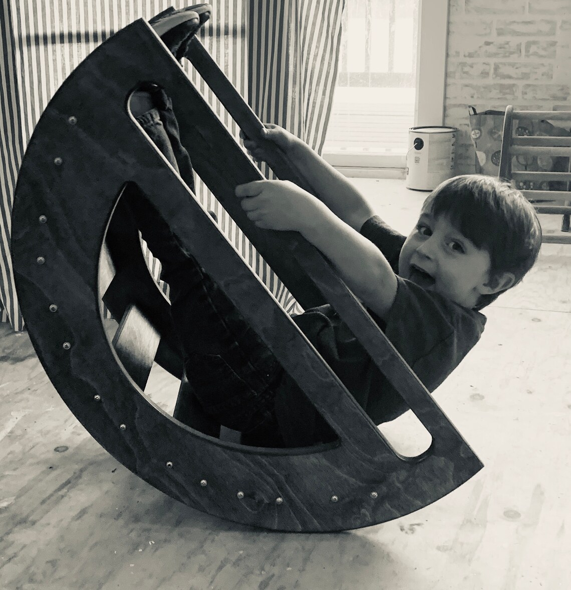 Montessori Rocker Mini Climbing Arch Wood Rocker | Etsy