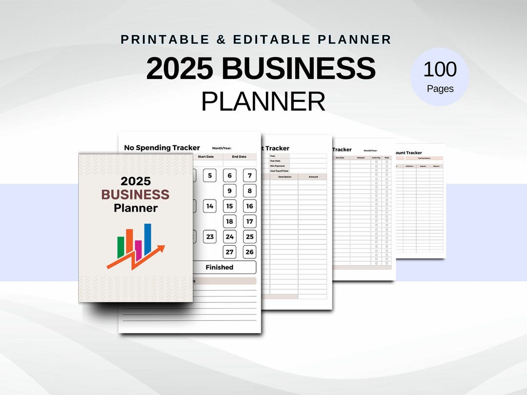 2025 Business Planner | Editable & Printable Small Business Organizer ...