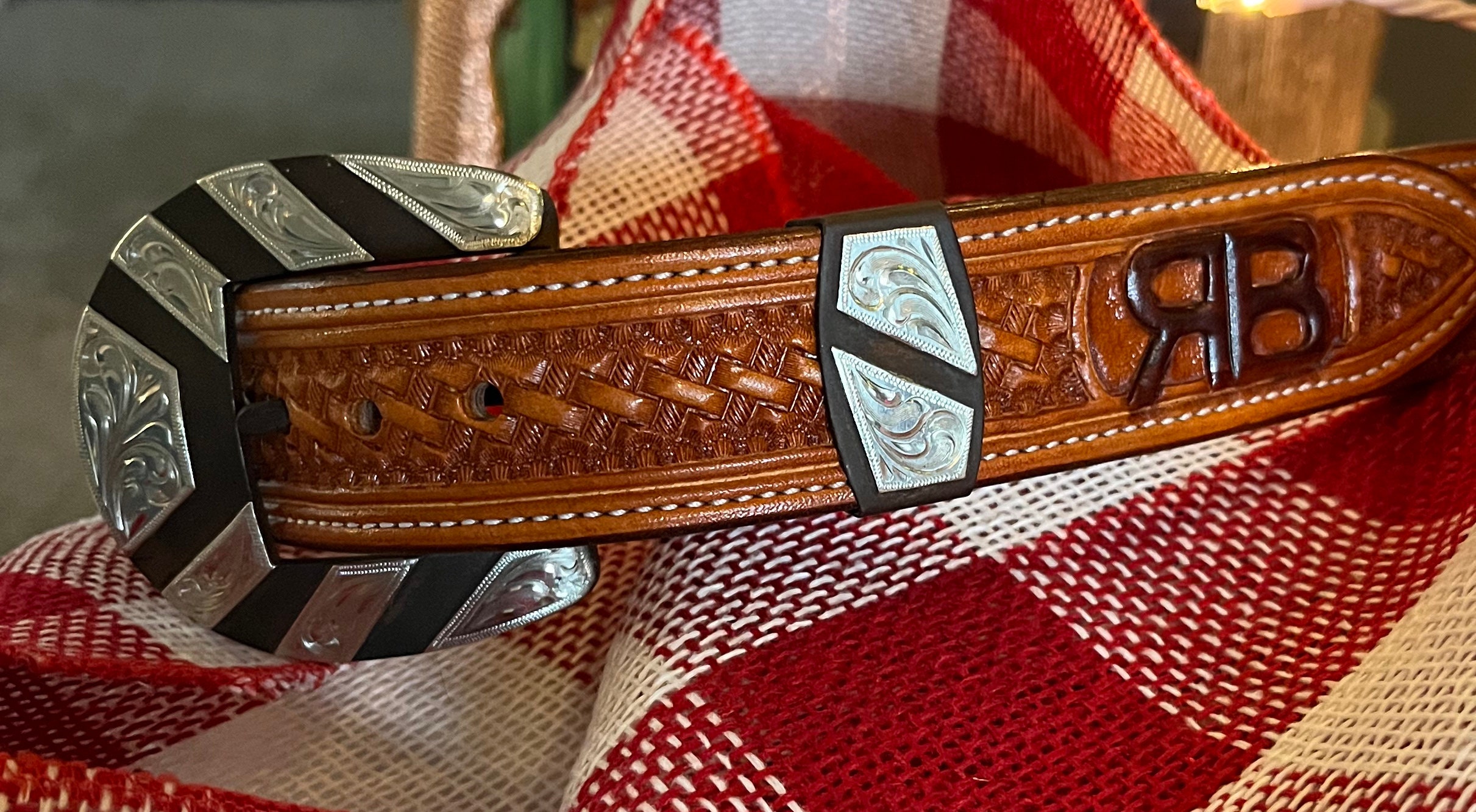 Basket Stamp Belt With Brand or Initials - Etsy