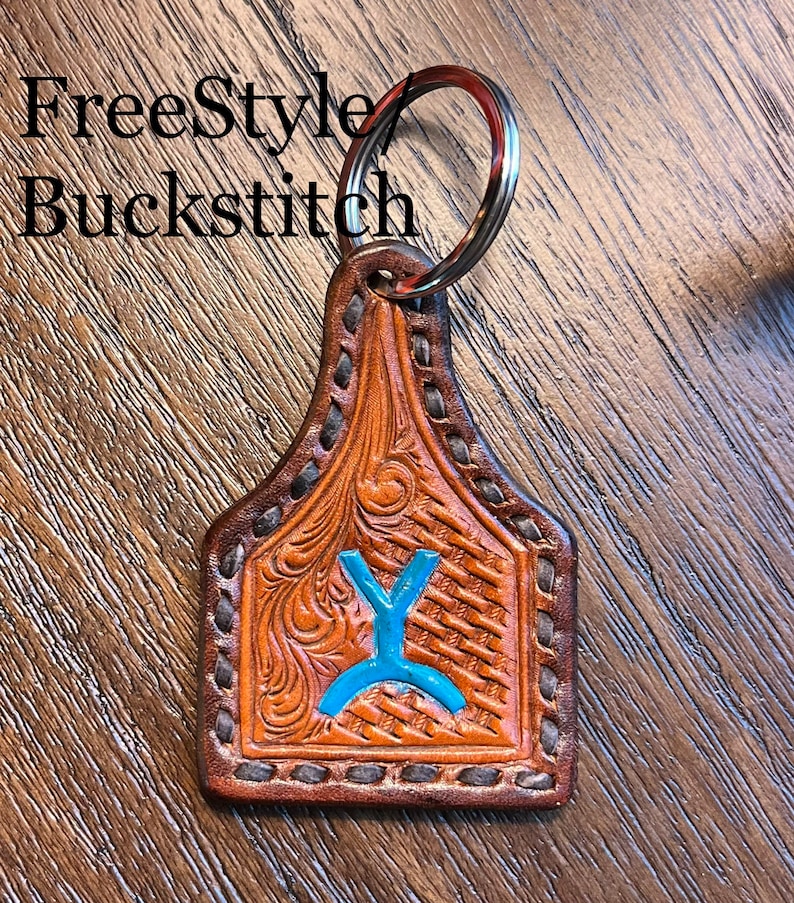 Handmade Leather Ear Tag Key Chains Personalized With Your - Etsy