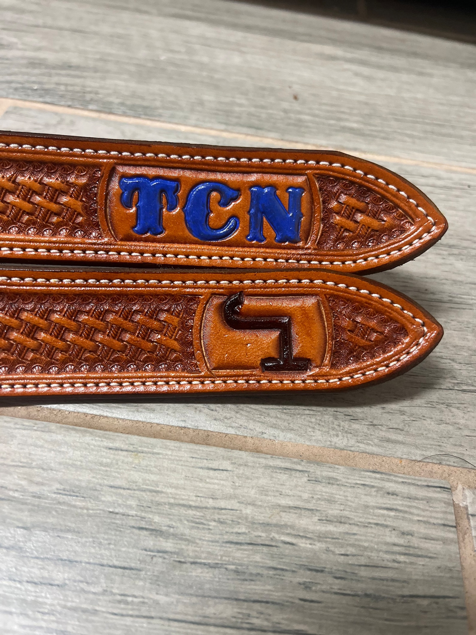 Basket Stamp Belt With Brand or Initials - Etsy