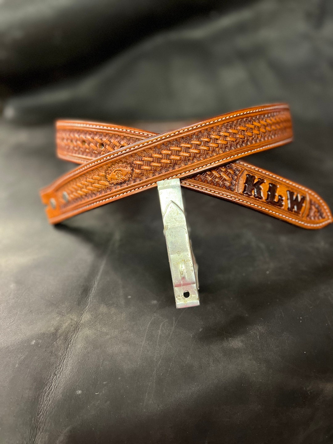 Basket Stamp Belt With Brand or Initials - Etsy