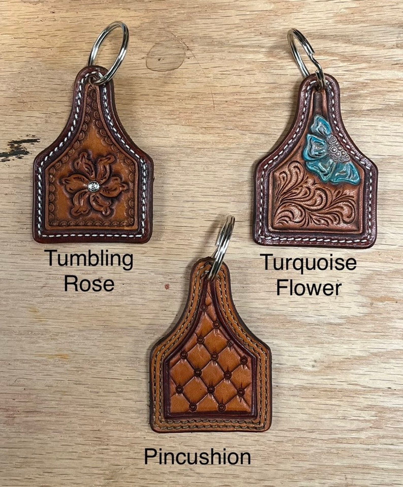Handmade Leather Cowtag Keychains - Etsy