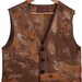 Vintage Inspired Hand-painted 100% Genuine Leather Vest | Light Brown ...