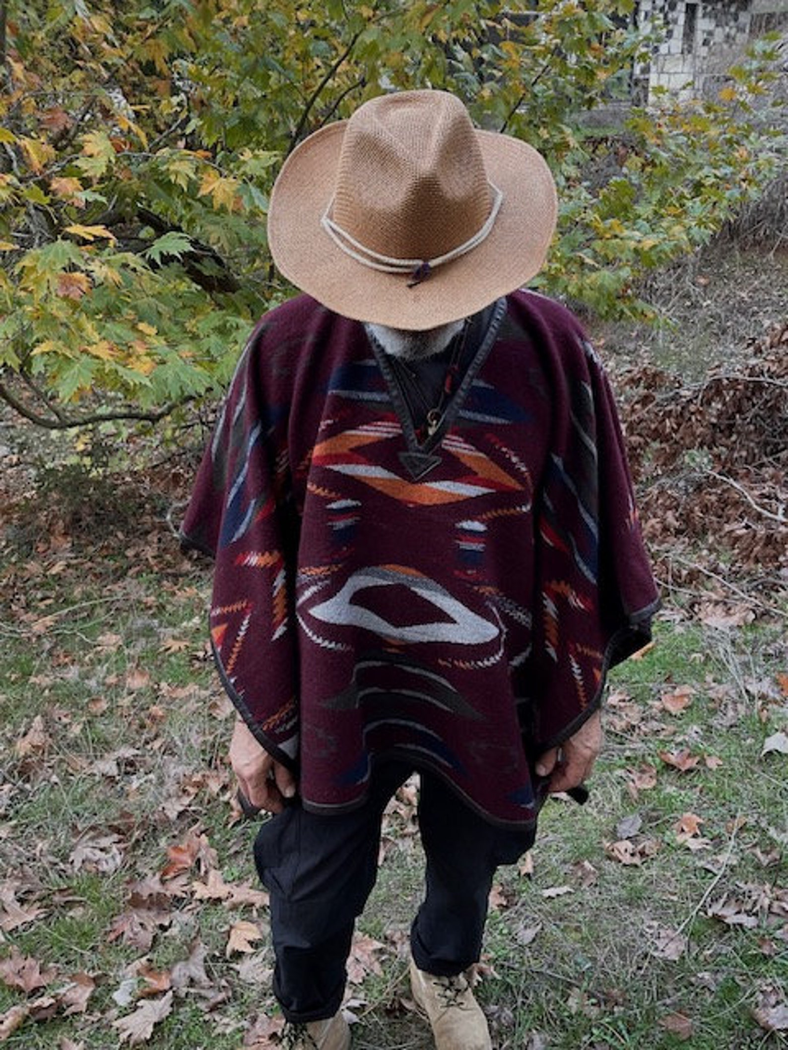 Unisex Wool Poncho | Hand-made | Brown One-size-fits-all - Etsy