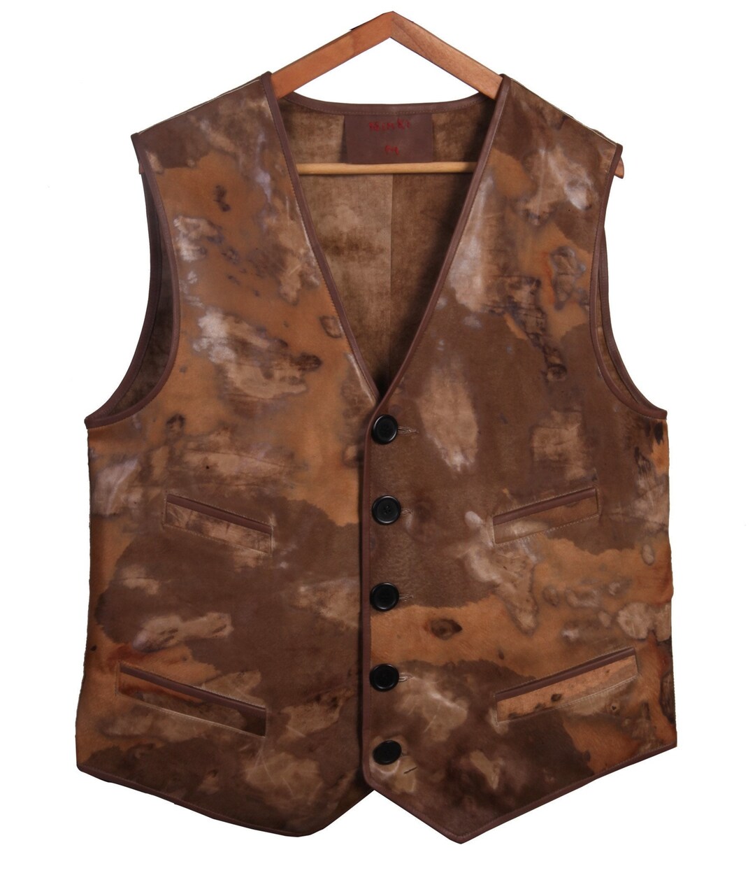 Vintage Inspired Handcrafted Retro Cow Hide Leather Vest | Brown - Etsy