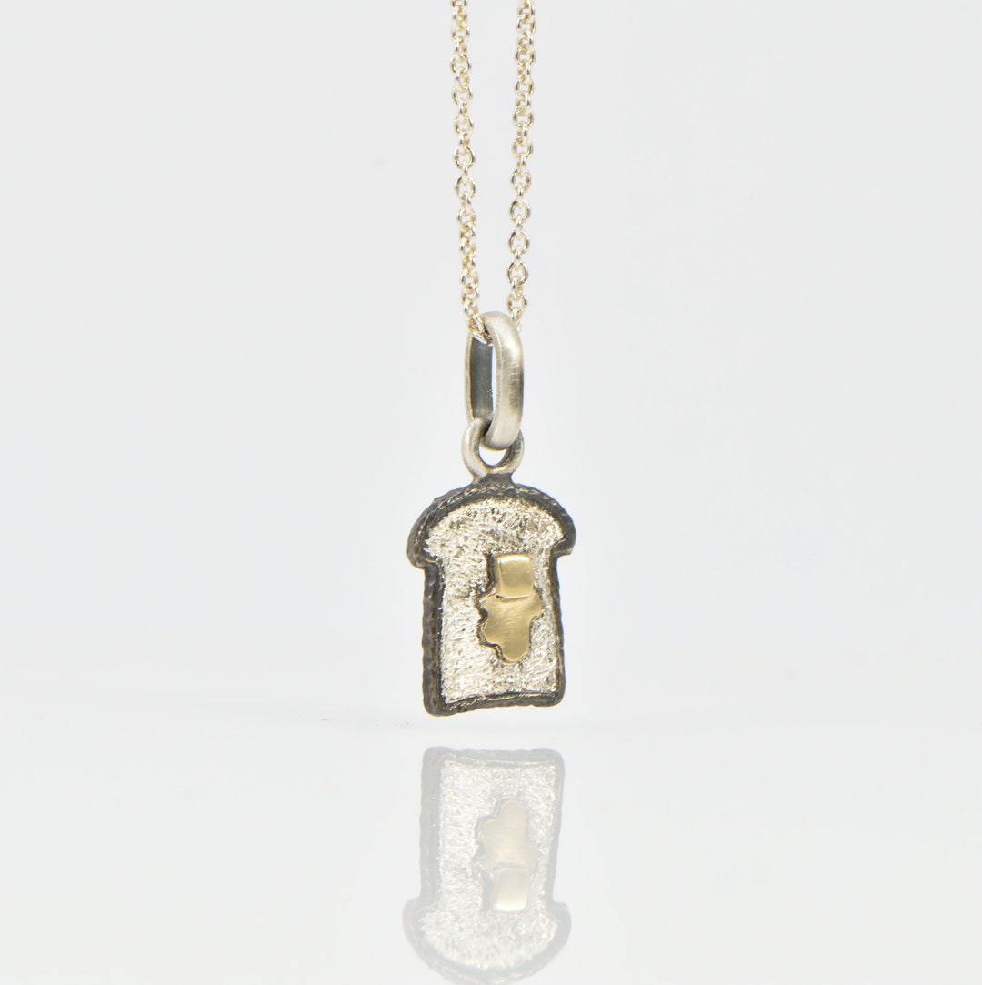 Bread and Butter Necklace Silver and 9k Gold - Etsy