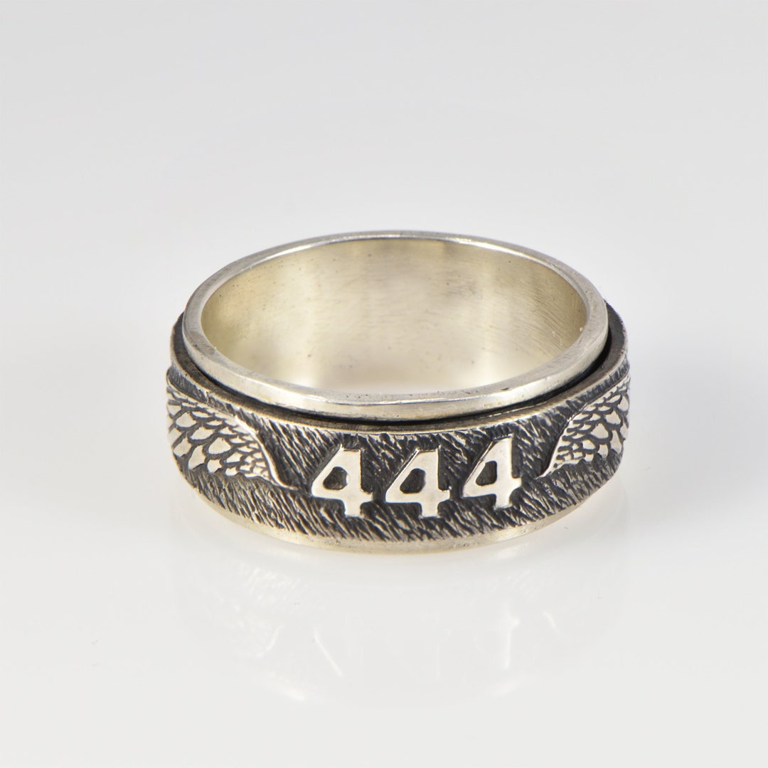 Angel Number 444 Spinning Silver Ring - Etsy