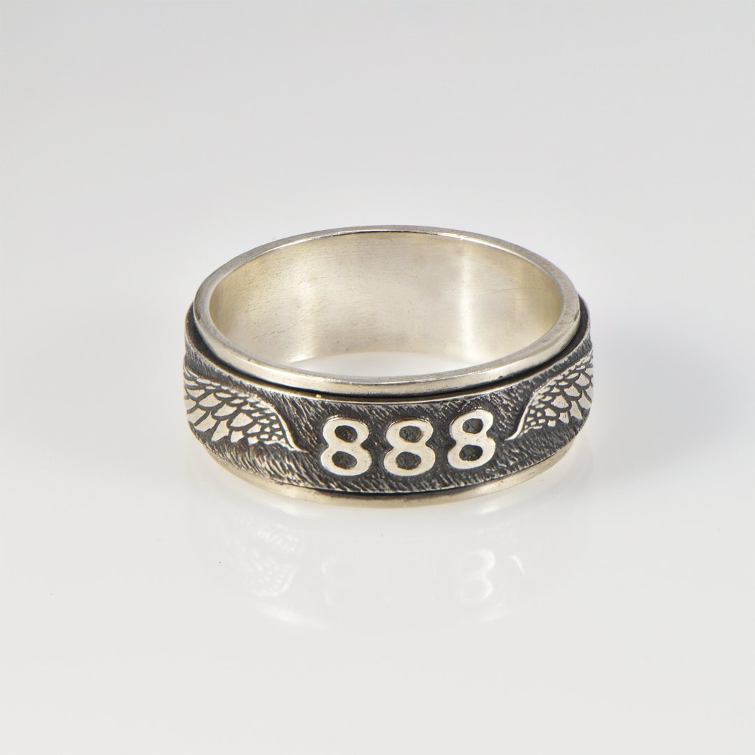 Angel Number 888 Spinning Silver Ring - Etsy