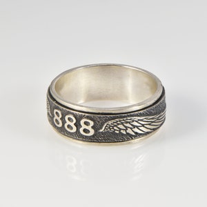 Angel Number 888 Spinning Silver Ring - Etsy