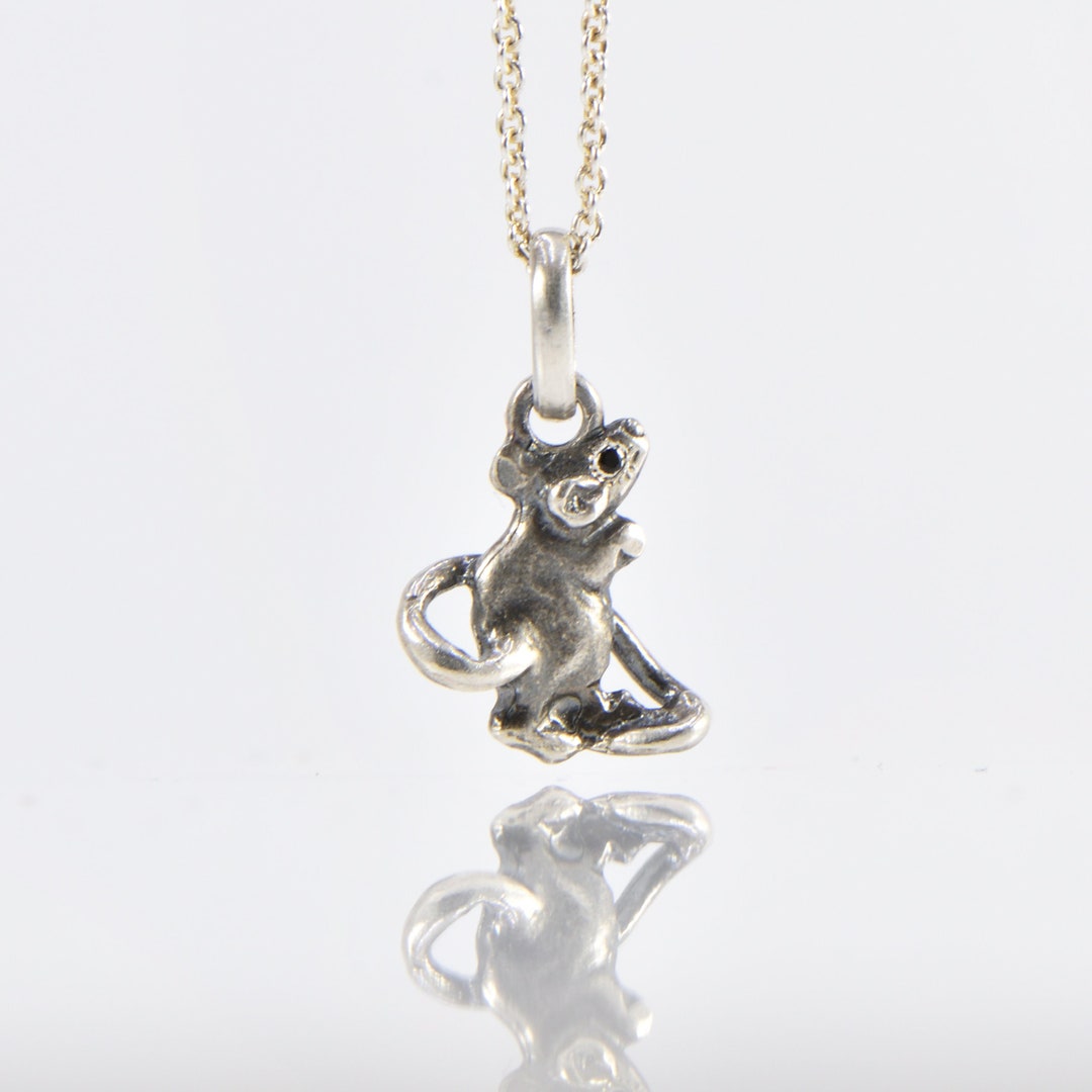 Mouse Necklace Charm, Silver Mouse Pendant With Necklace, Little Mouse ...