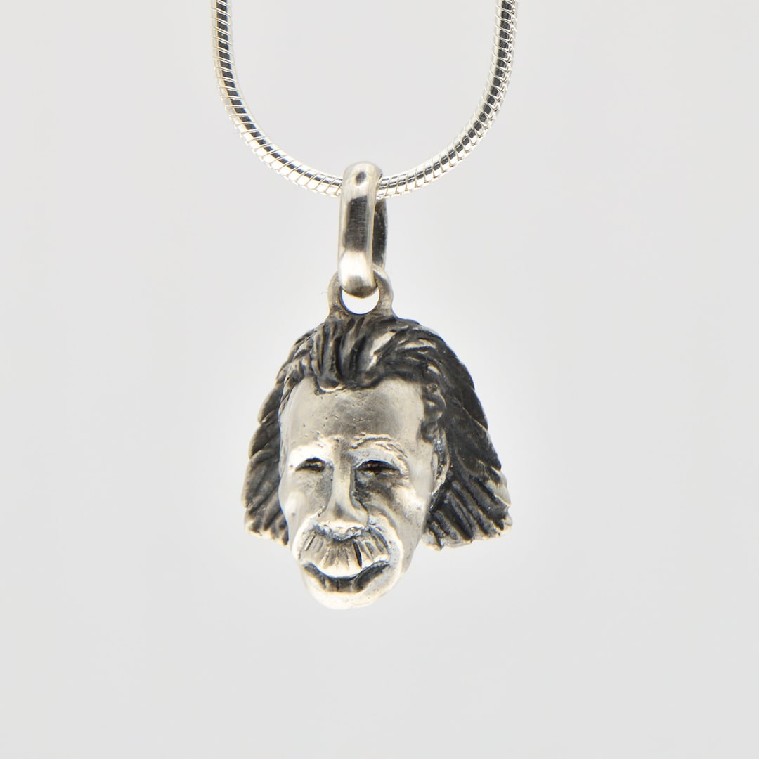 Albert Einstein Pendant in Sterling Silver - Etsy