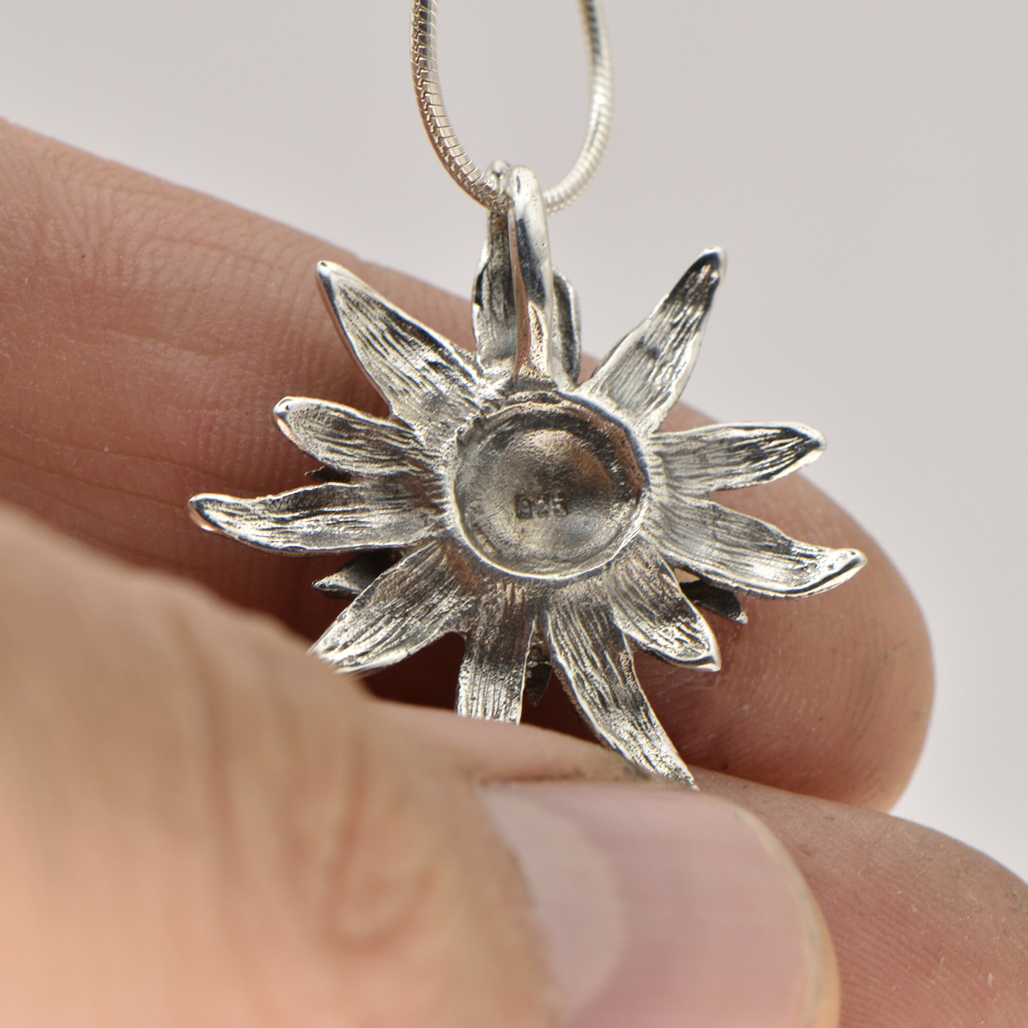 Edelweiss Silver Pendant - Etsy
