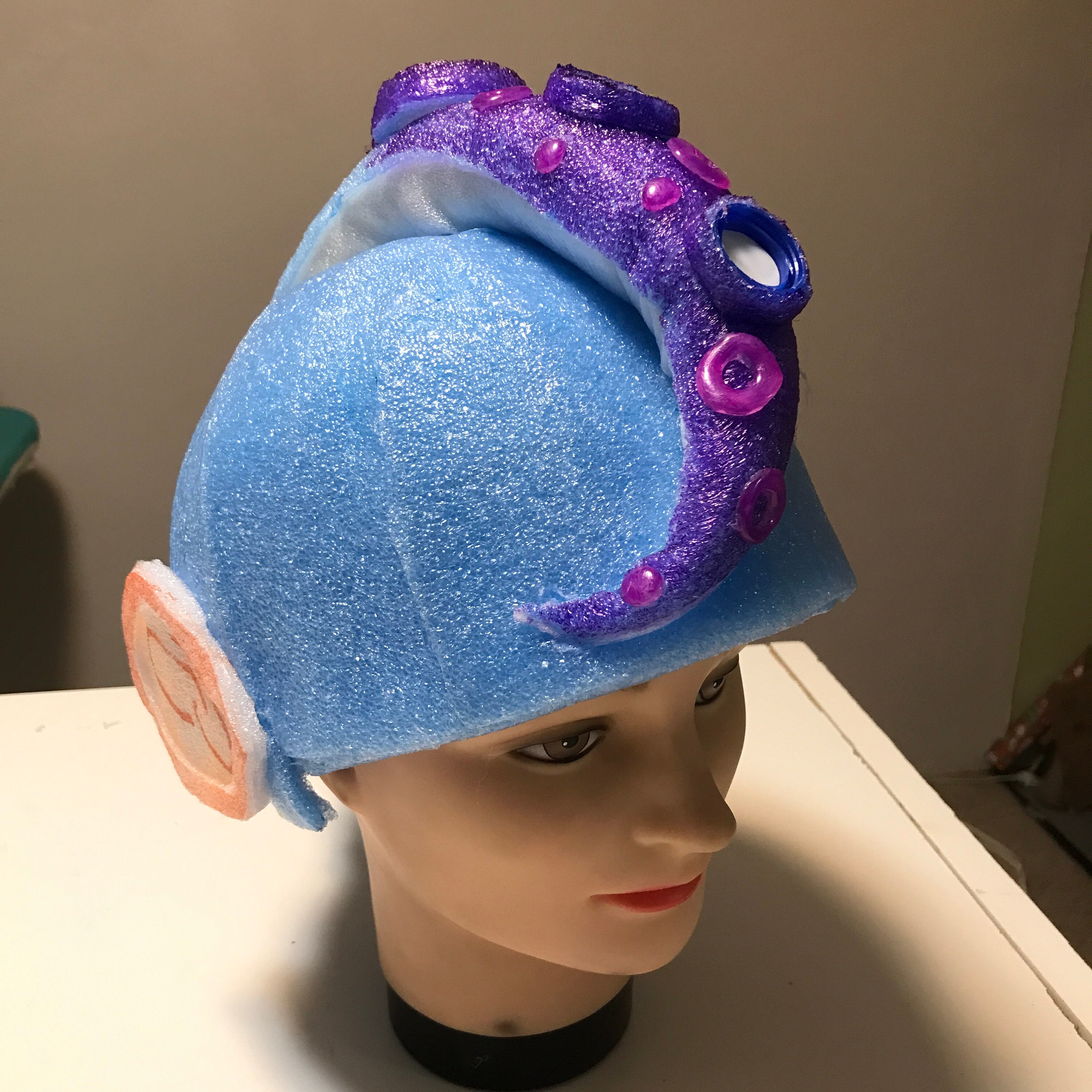 Comicon Blue Wig, Foam Octi Wig, Octopus Tentacle, Splatoon Style ...