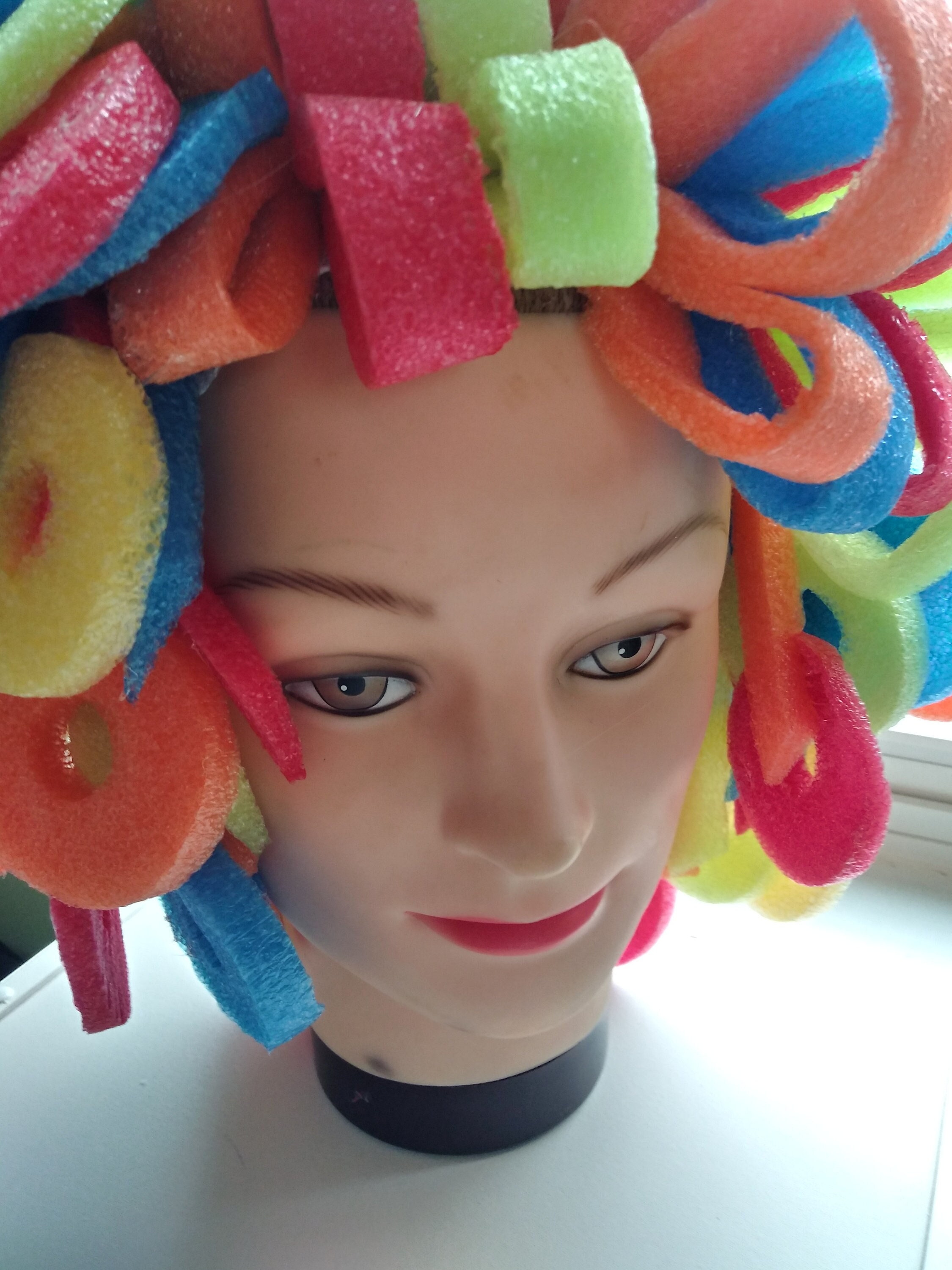 Clown Foam Wig, Multicolor Curls, 21 - 23 Inch Circumference, Colorful ...