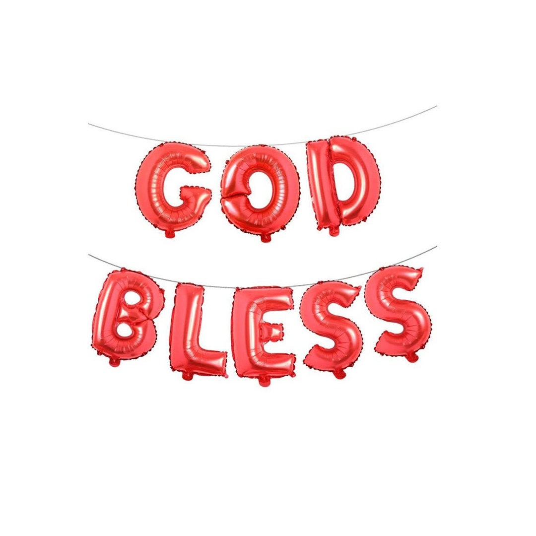 God Bless Letter Balloons Baptism Party Decorations First Communion ...