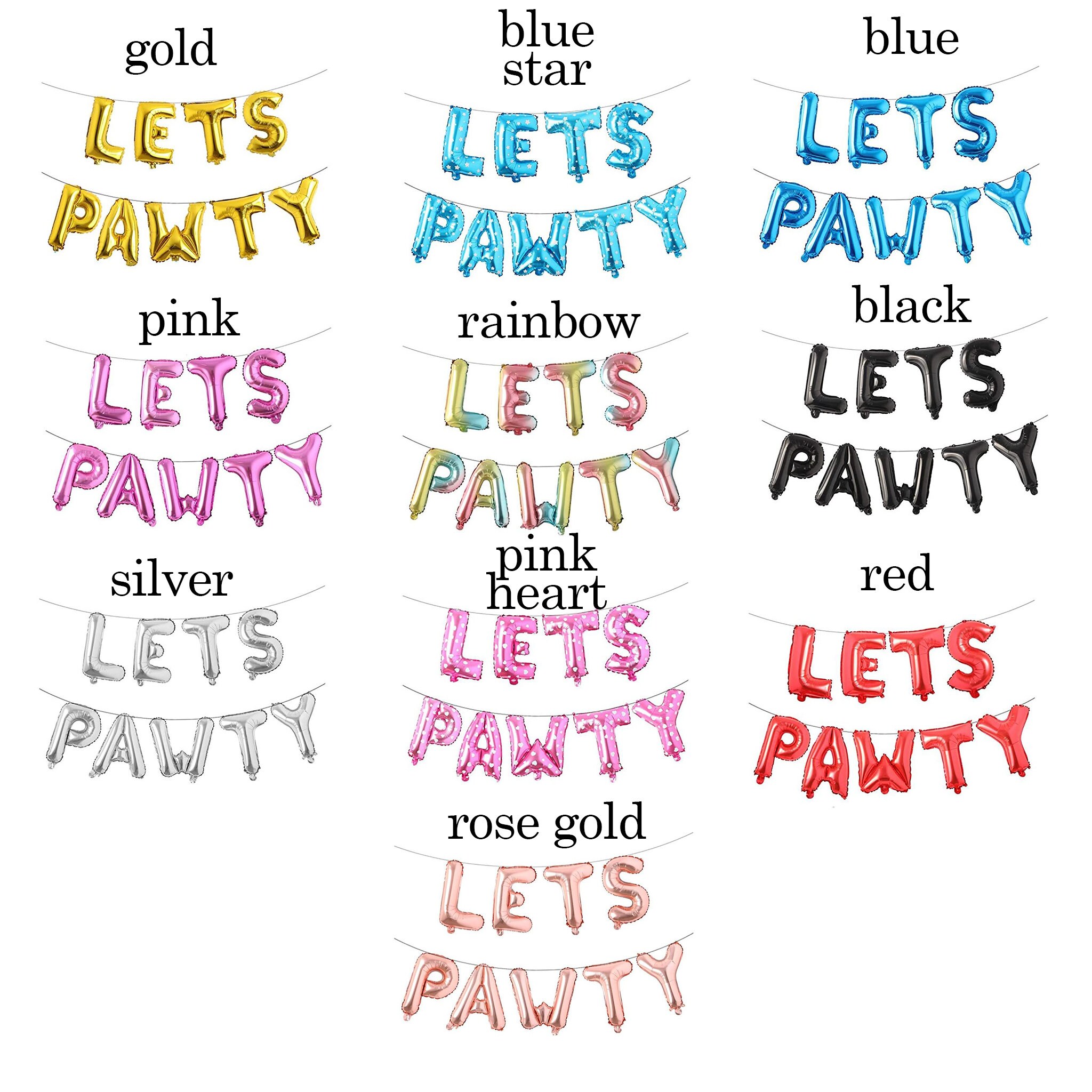 Lets Pawty | Lets Pawty Balloon |letter Balloons |balloon Letters| Dog ...