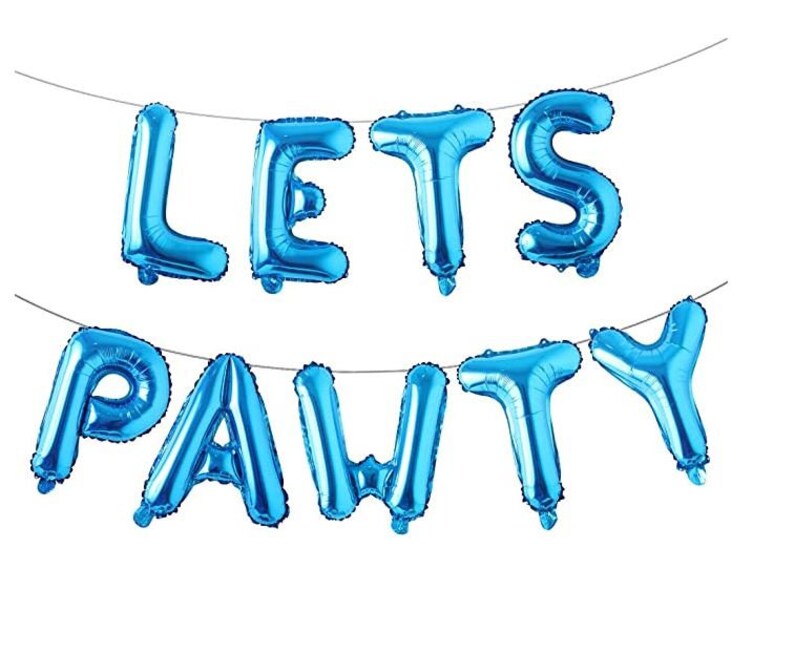 Lets Pawty Lets Pawty Balloon letter Balloons balloon - Etsy