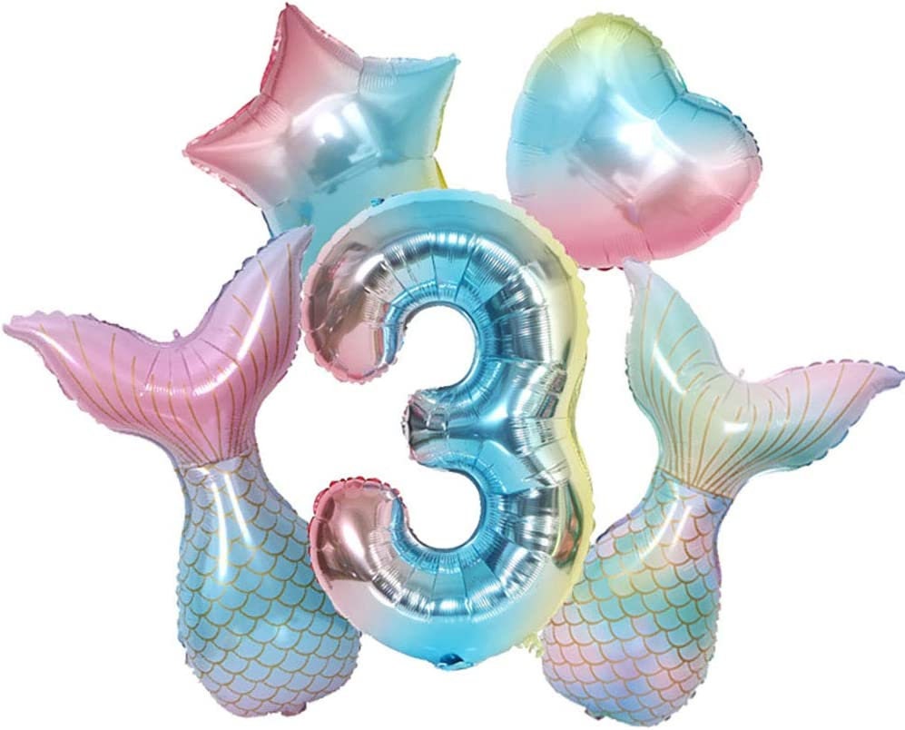 3rd Birthday Mermaid Balloons | Mermaid Party Decorations | Under the ...